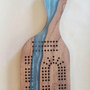 Engraved Black Walnut Cribbage Board - Handmade Epoxy River Design - Etsy