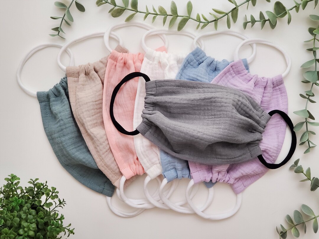 Toddler's/kid's/adult's Solid Color Mask | Breathable, 1 Layer, 100% ...