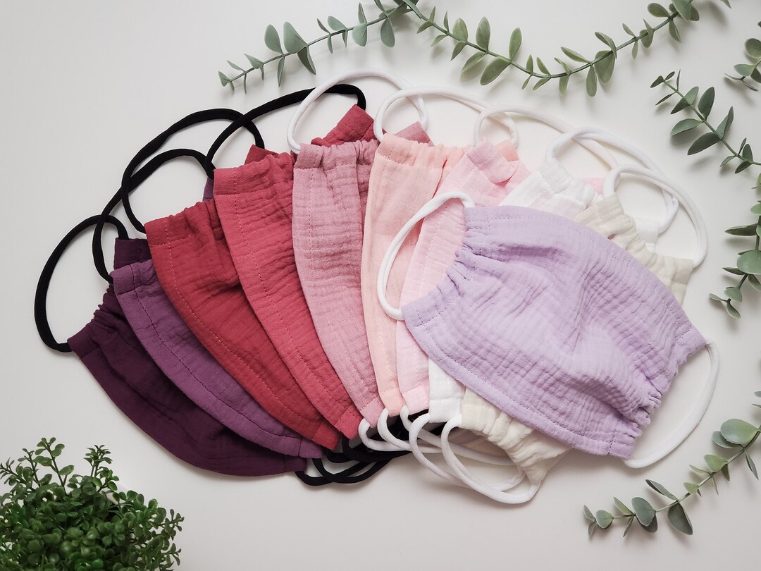 Toddler's/kid's/adult's Solid Color Mask | Breathable, 1 Layer, 100% ...