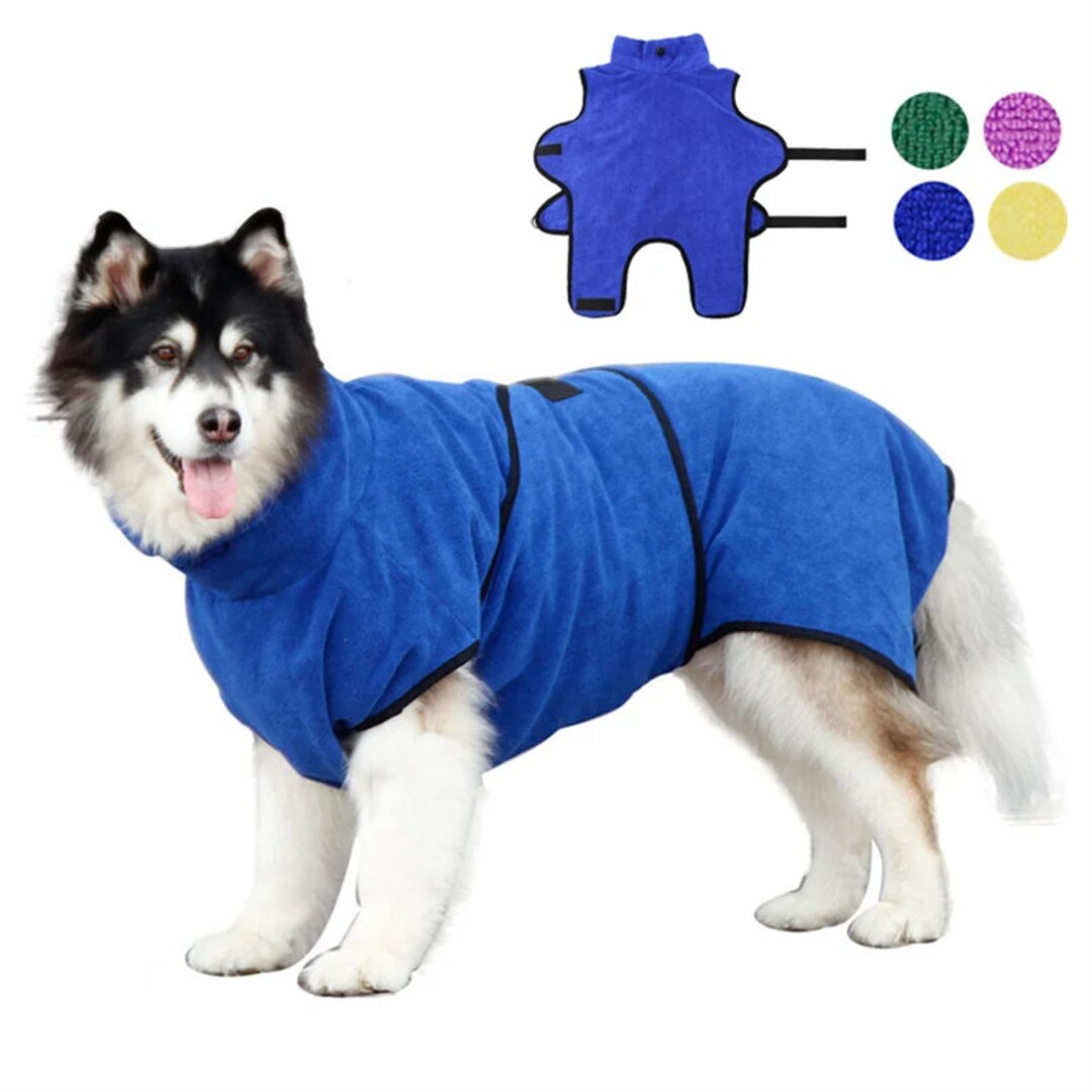 Custom Name Dog Bath Robe 365g Microfiber Super Absorbent Dog Bathrobe ...
