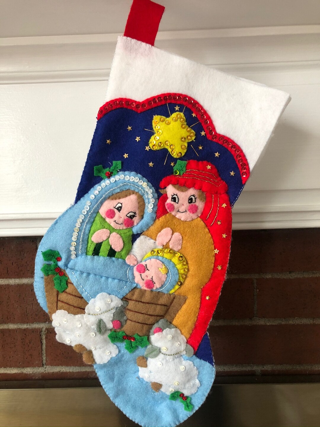 15 Silent Night Finished Stocking - Etsy