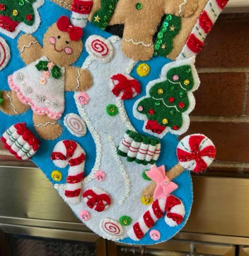 18 Bucilla Gingerbread Dreams Felt Finished Stocking - Etsy