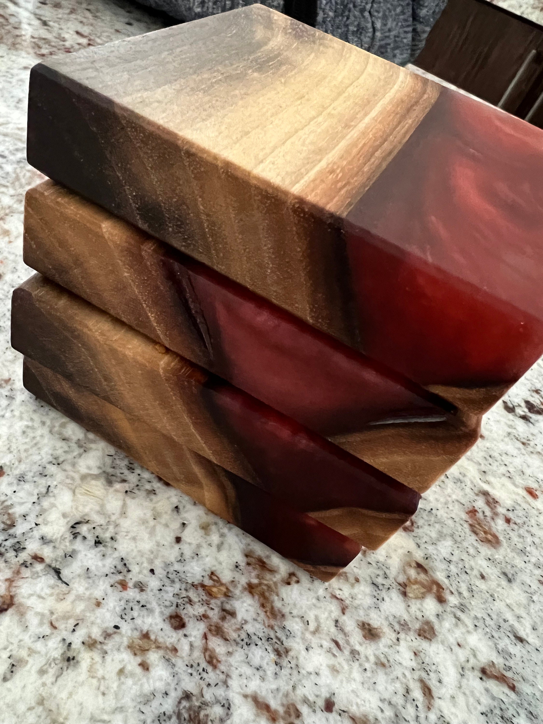 Live Edge and Epoxy Resin Coasters - Etsy
