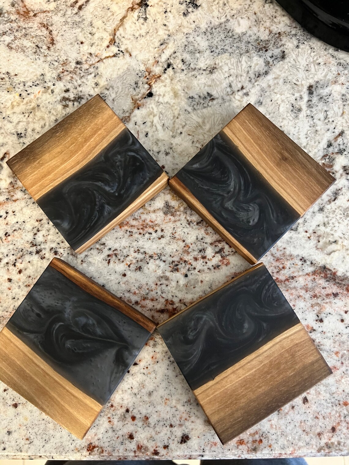 Live Edge and Epoxy Resin Coasters - Etsy