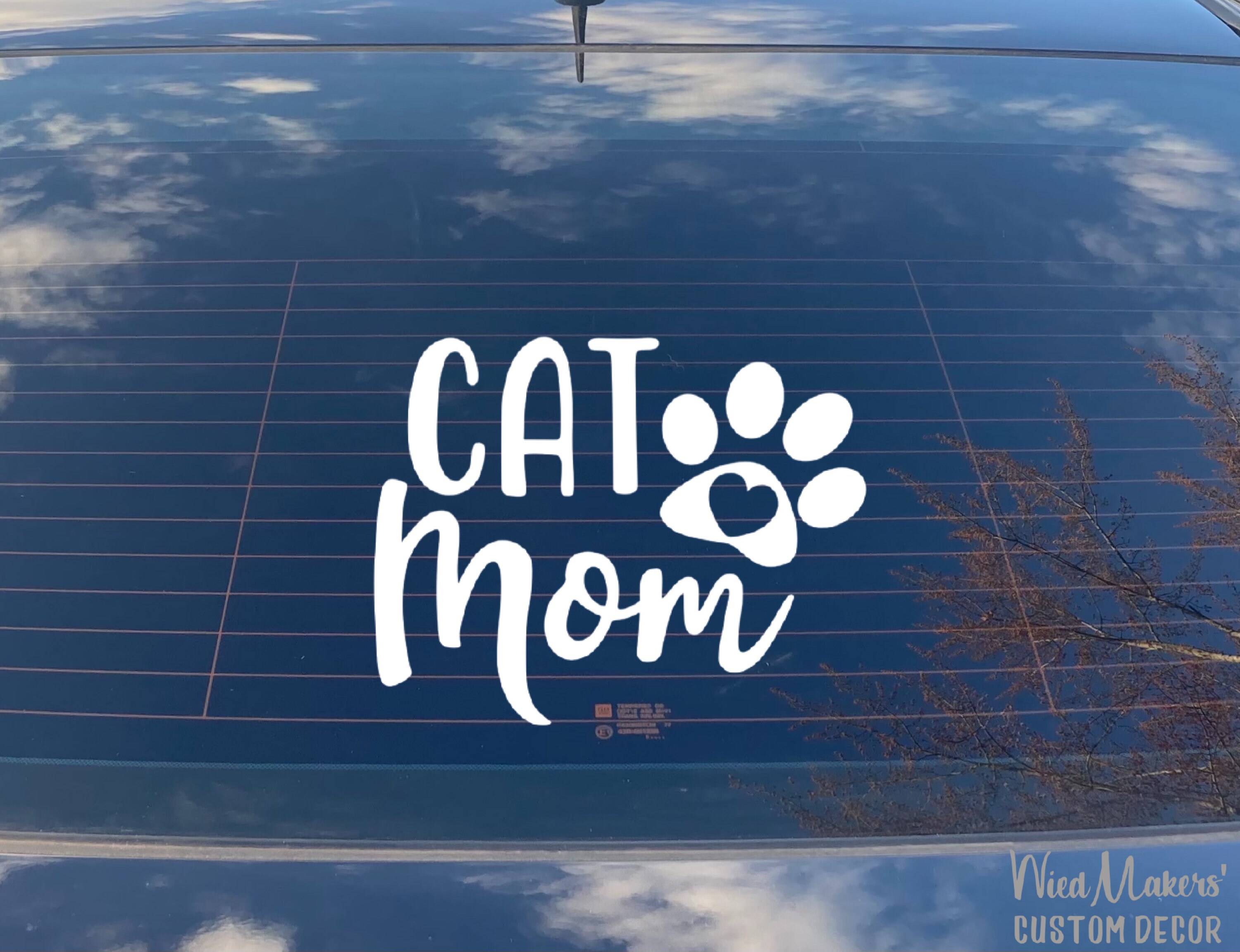 Cat Decal for Car Window Cat Mom Decor Cat Decor for Car | Etsy