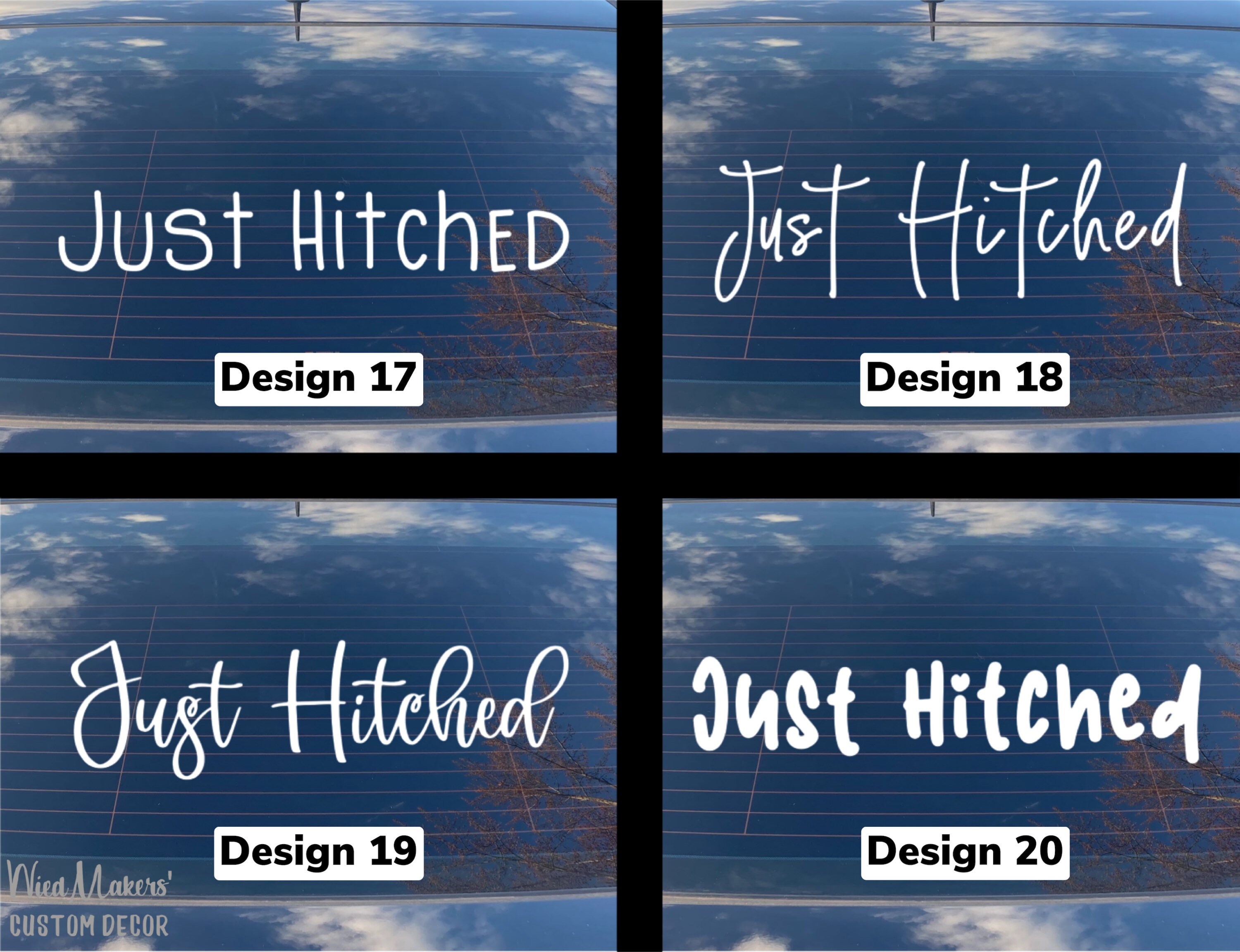 Just Hitched Sign Just Married Removable Car Decal Custom | Etsy