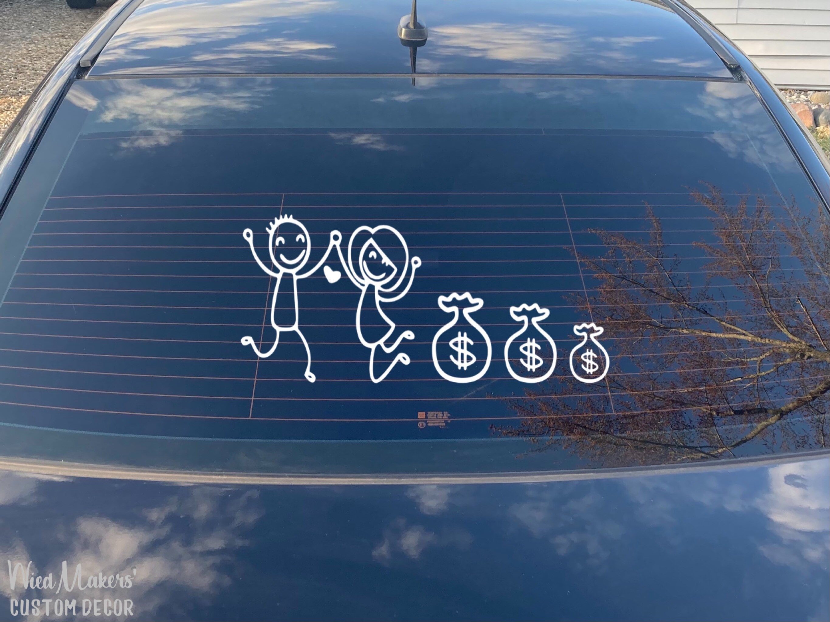 Childfree Couple Decals for Car, Sink & Dink Decals, Stick Figure ...