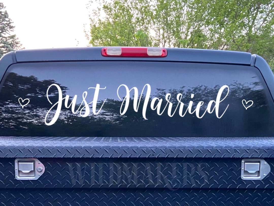 Just Married Removable Car Decal, Car Sticker, Wedding Decal for Car ...