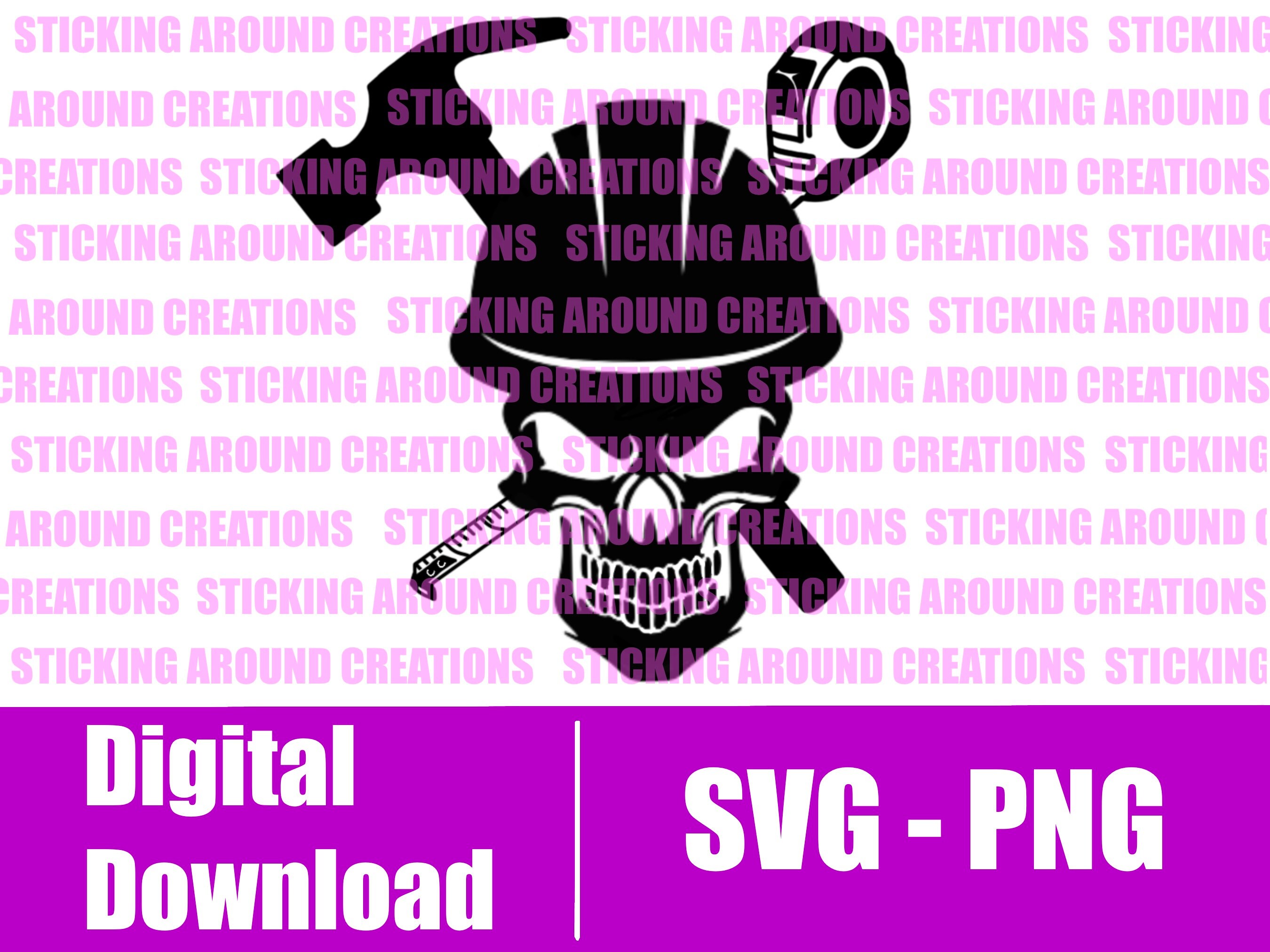 Carpenter Skull SVG, Carpenter Skull PNG, Files for Cricut, Carpenter ...