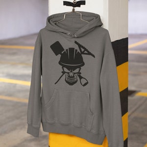 Asphalt Skull With Tools Construction Decal SVG, Blue Collar Paving ...