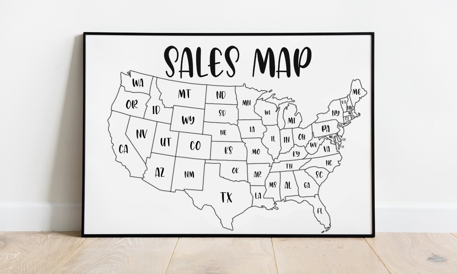 Sales Map US State Map Printable US Sale Map Tracker Goal | Etsy