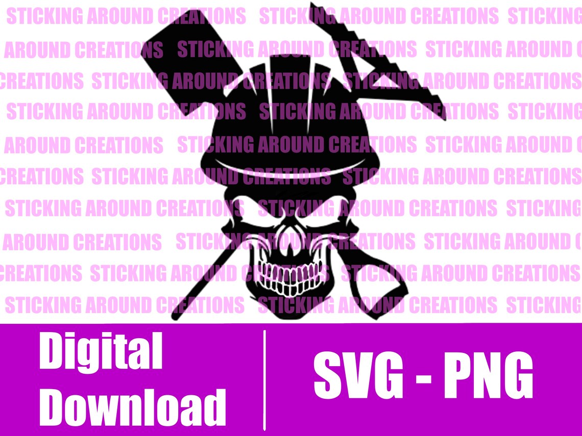 Asphalt Skull With Tools Construction Decal SVG, Blue Collar Paving ...