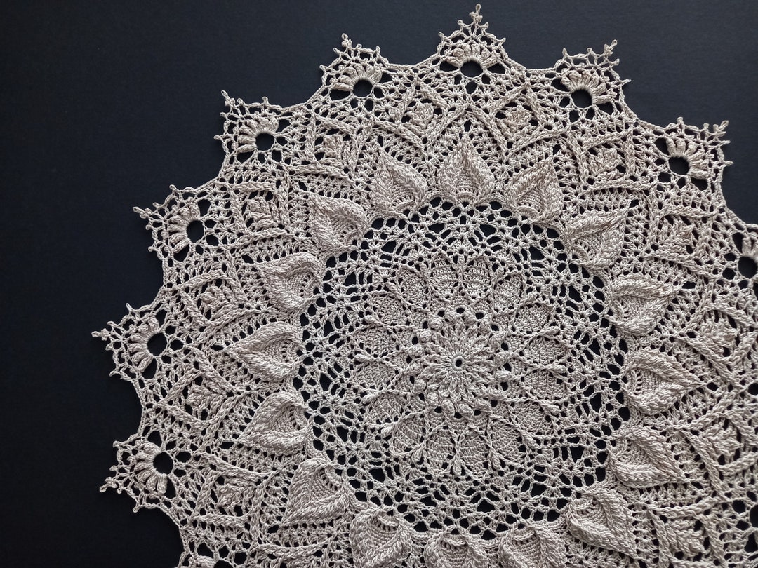 Available 41 Cm; Flora Doily, Large Beige Doily - Etsy