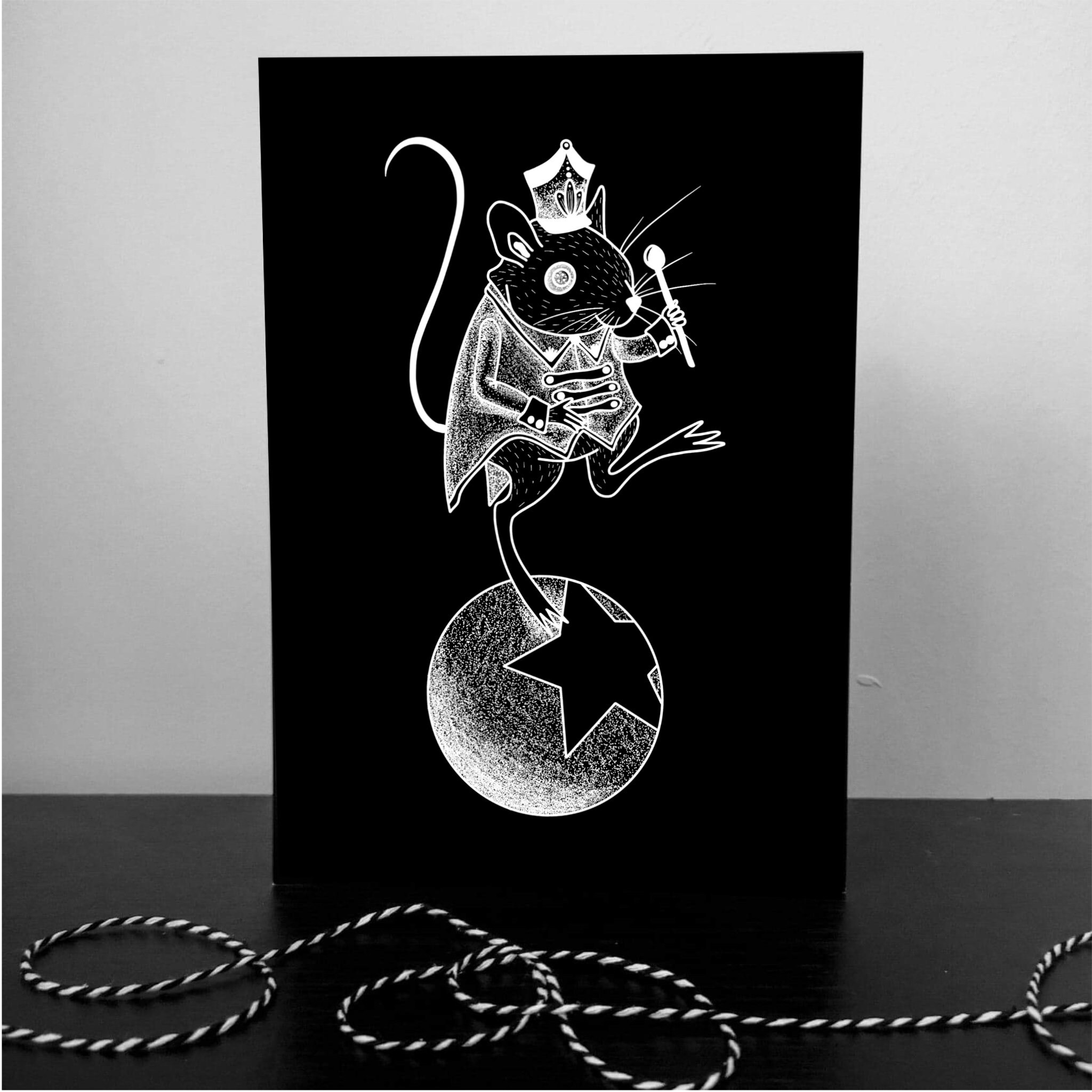 Coraline inspired circus mouse on ball print | Etsy