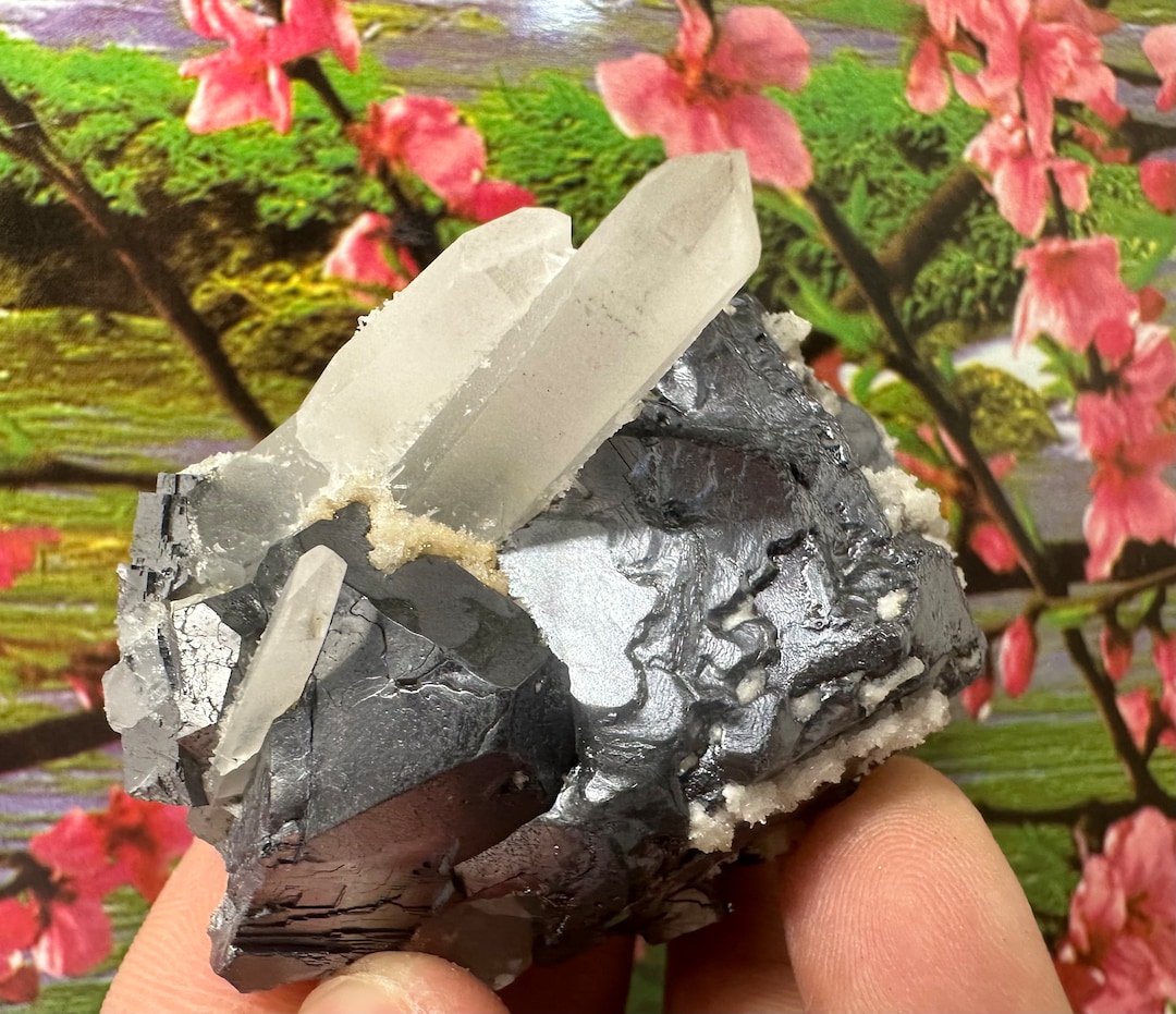 Shiny Galena With Quartz Cluster From Bulgaria Gold Crystal - Etsy