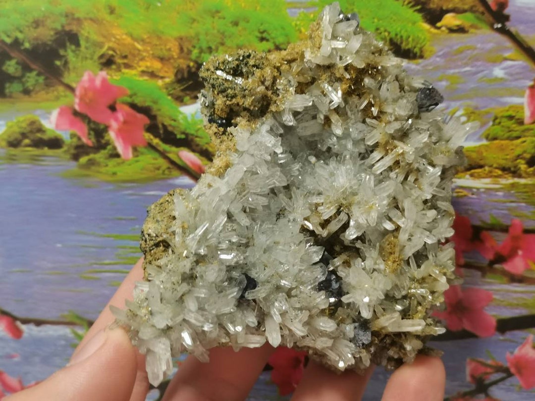 Perfectly Quality Rare Quartz With Epidote, Galena and Calcite From ...