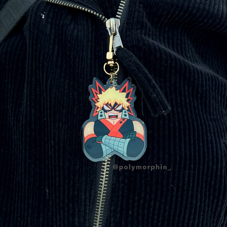 Funny MHA Charm Keychains Deku Bakugou - Etsy