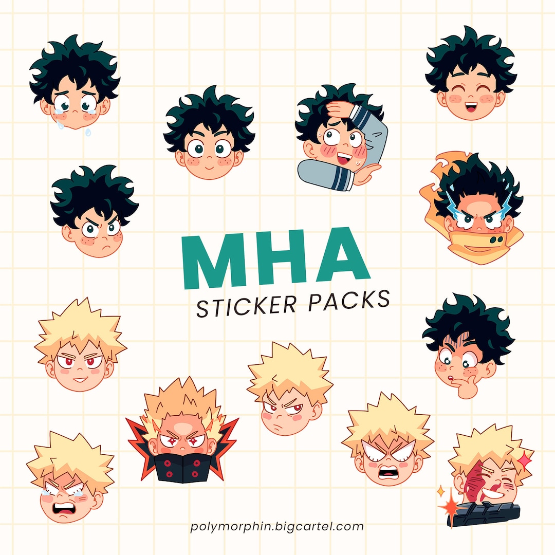MHA Deku Bakugou Cute Chibi Stickers Flakes - Etsy