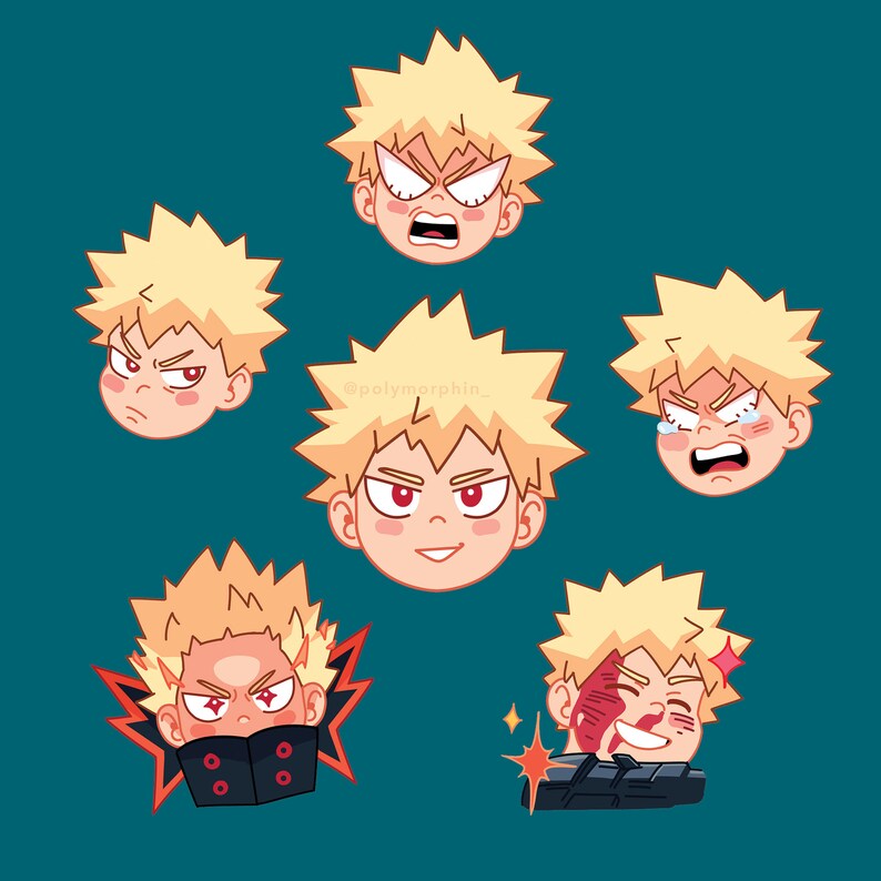 MHA Deku Bakugou Cute Chibi Stickers Flakes - Etsy