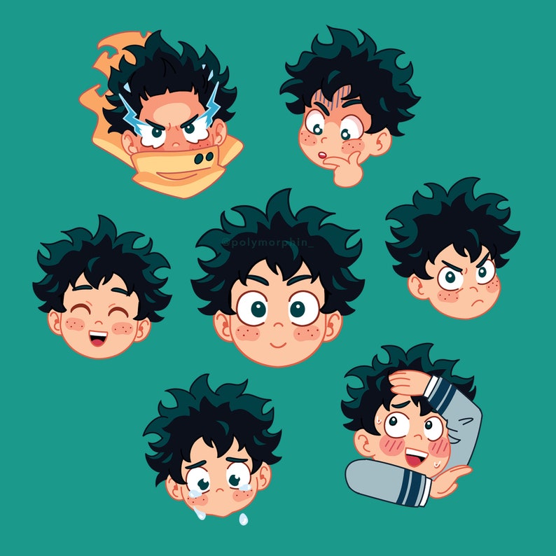 MHA Deku Bakugou Cute Chibi Stickers Flakes - Etsy