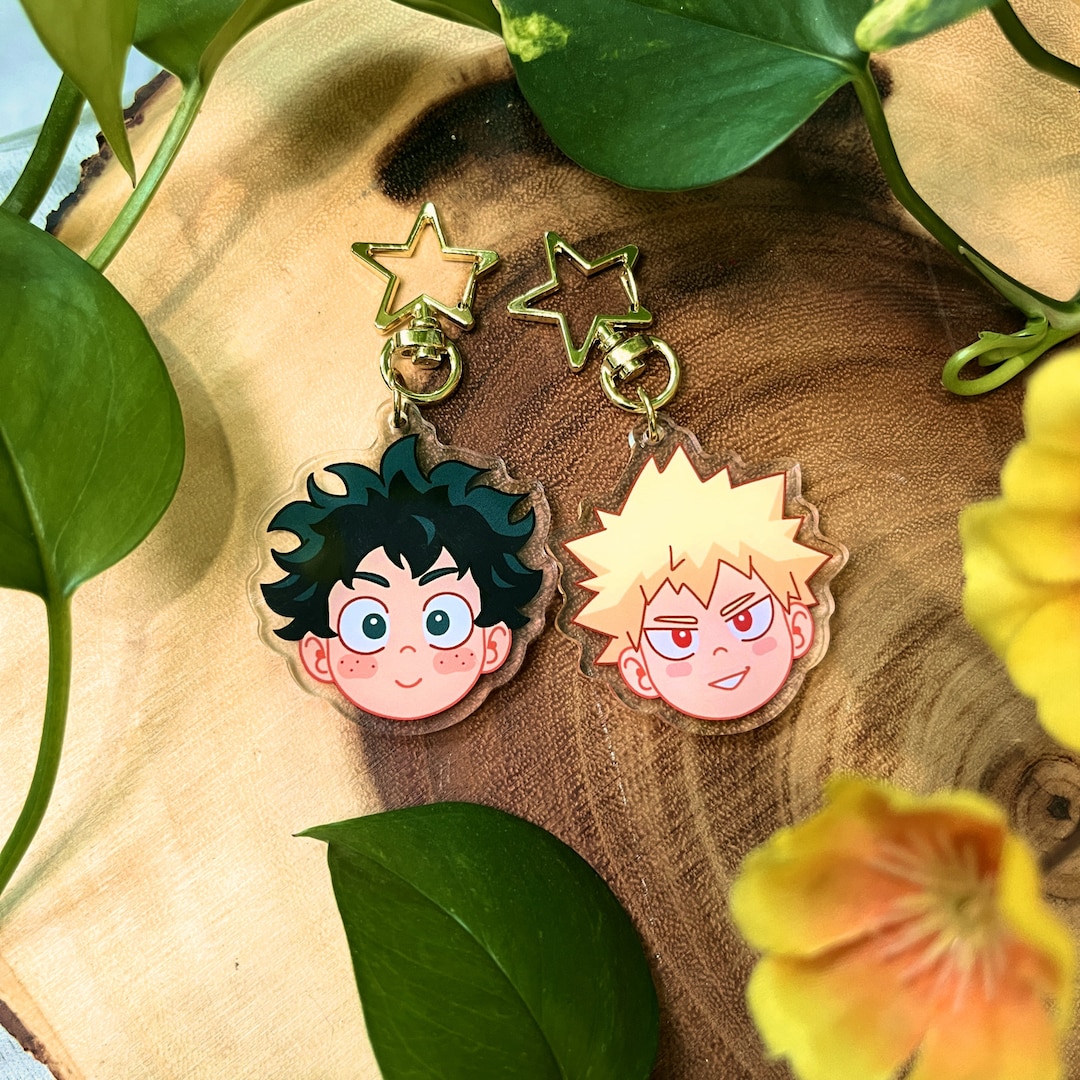 MHA Chibi Charms Cute Deku Bakugou Keychains - Etsy