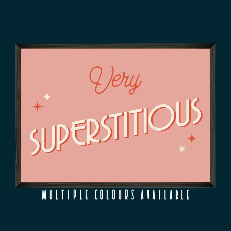 Very Superstitious 70s Style Wall Art Print - Retro - 80s - 90s ...
