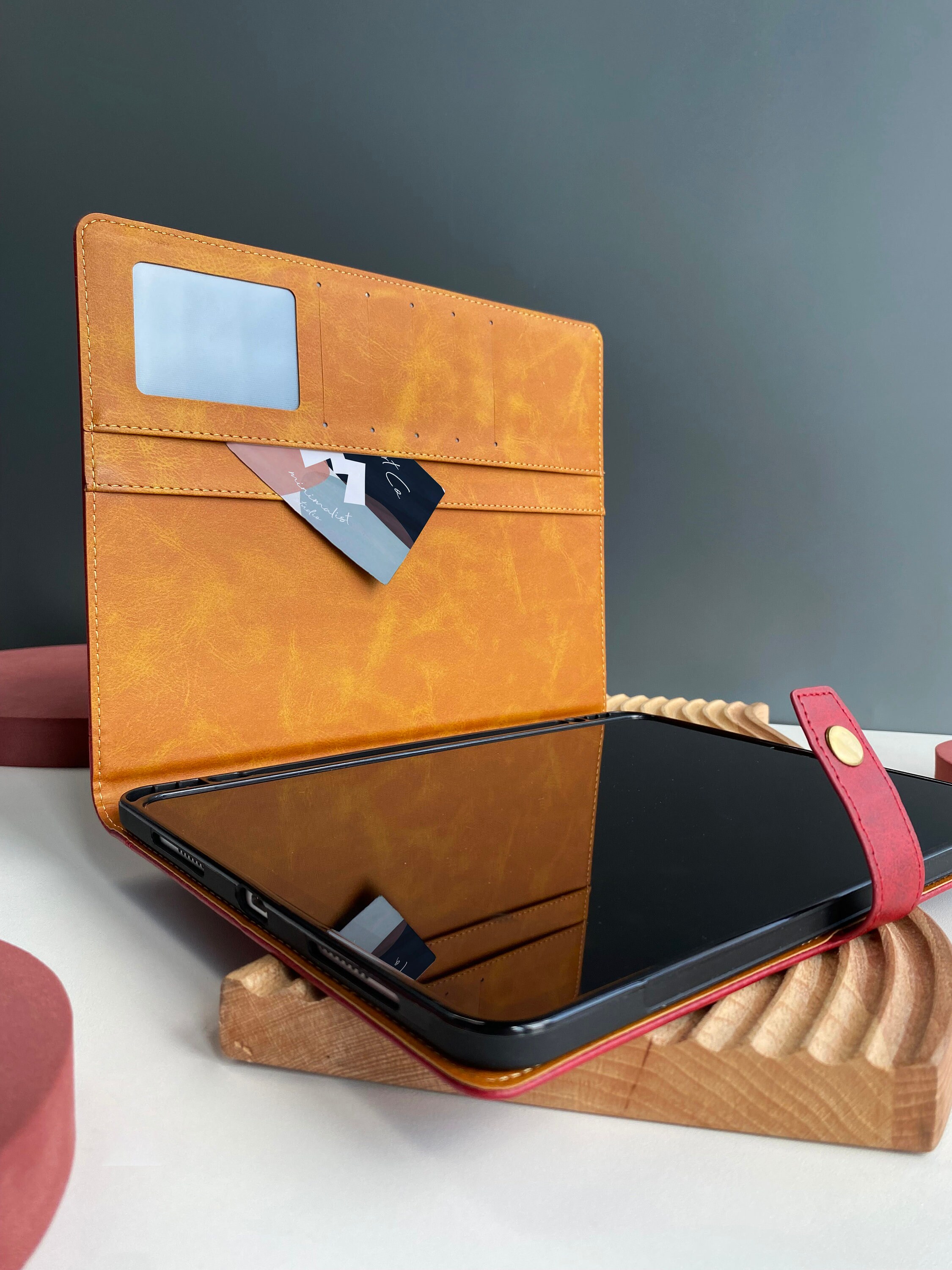 Cranberry Red iPad Book Cover Personalised iPad 9.7 10.2 Pro 11 10.5 12 ...