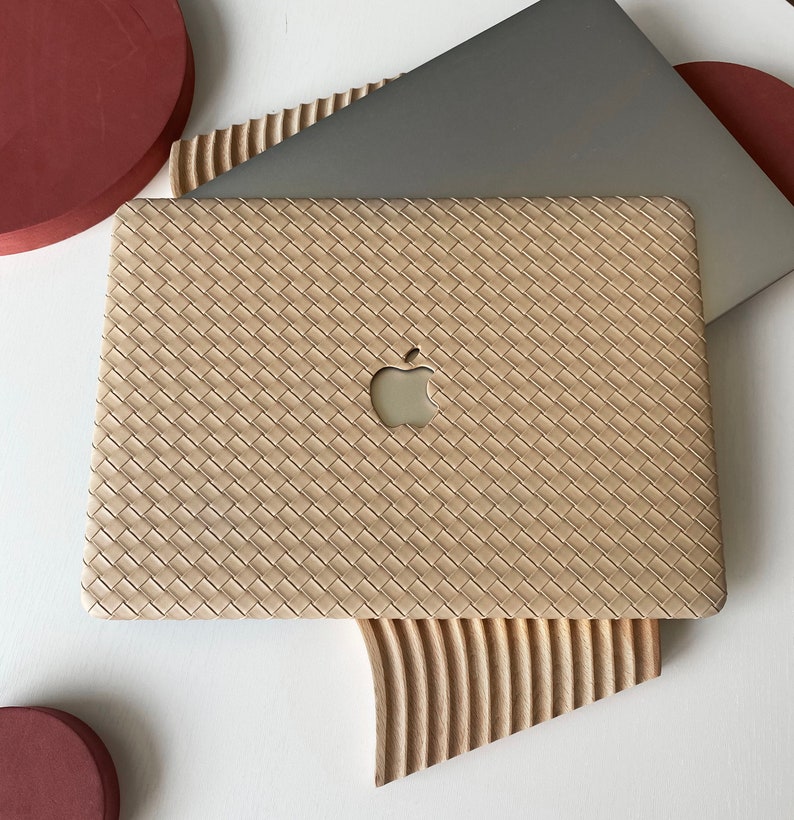 Woven Leather Milky Beige Hard Case Cover for Macbook Air 13 - Etsy
