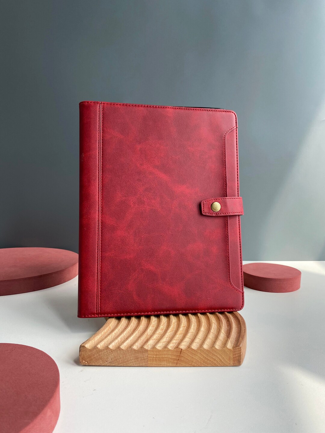 Cranberry Red iPad Book Cover Personalised iPad 9.7 10.2 Pro 11 10.5 12 ...