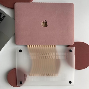 Frosted Leather Pink Hard Case Cover for MacBook Air 13 M1 M2 13.6 ...