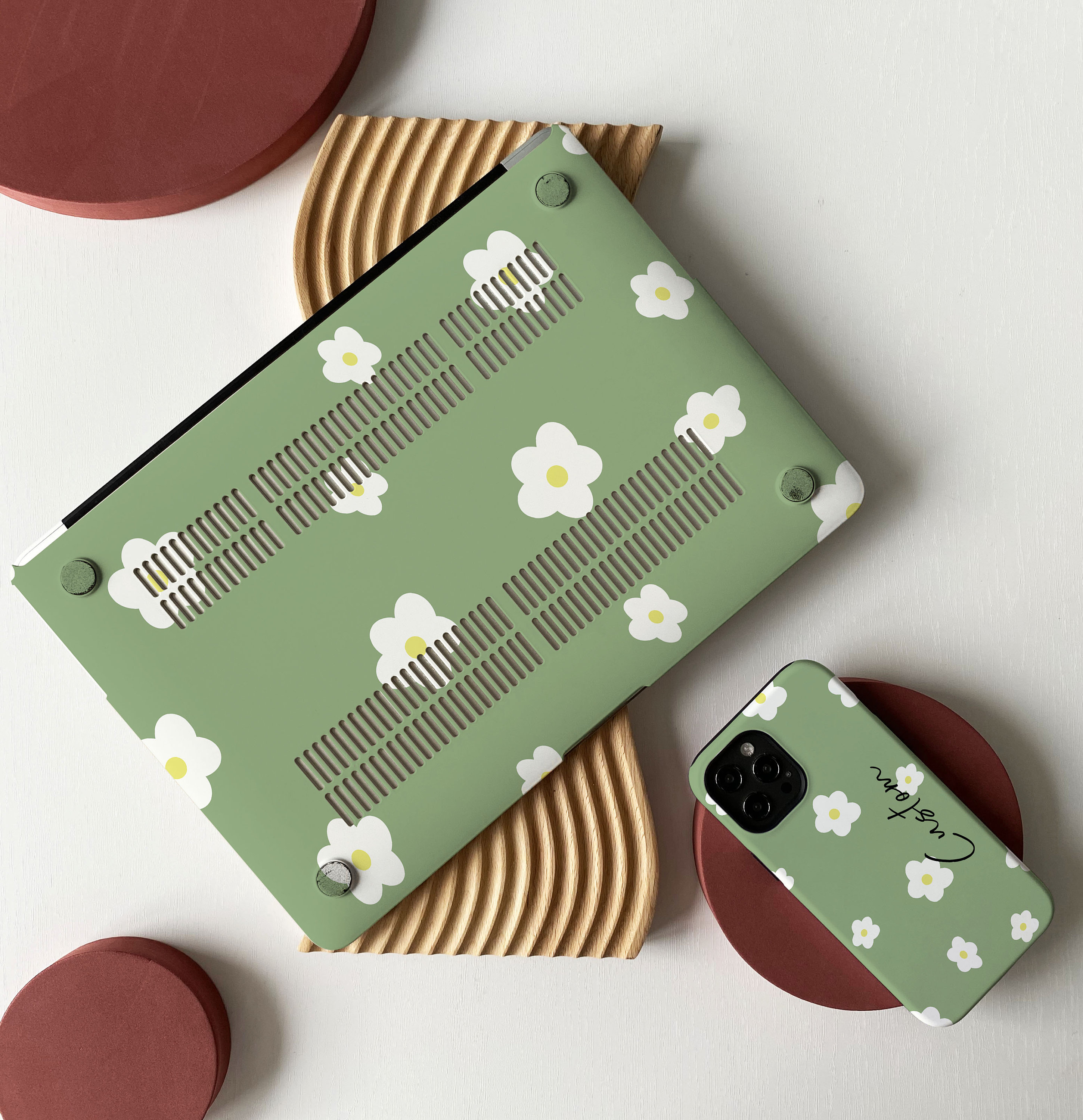Cute Flowers Green Shell Hard Case Cover for Macbook Air 13 - Etsy