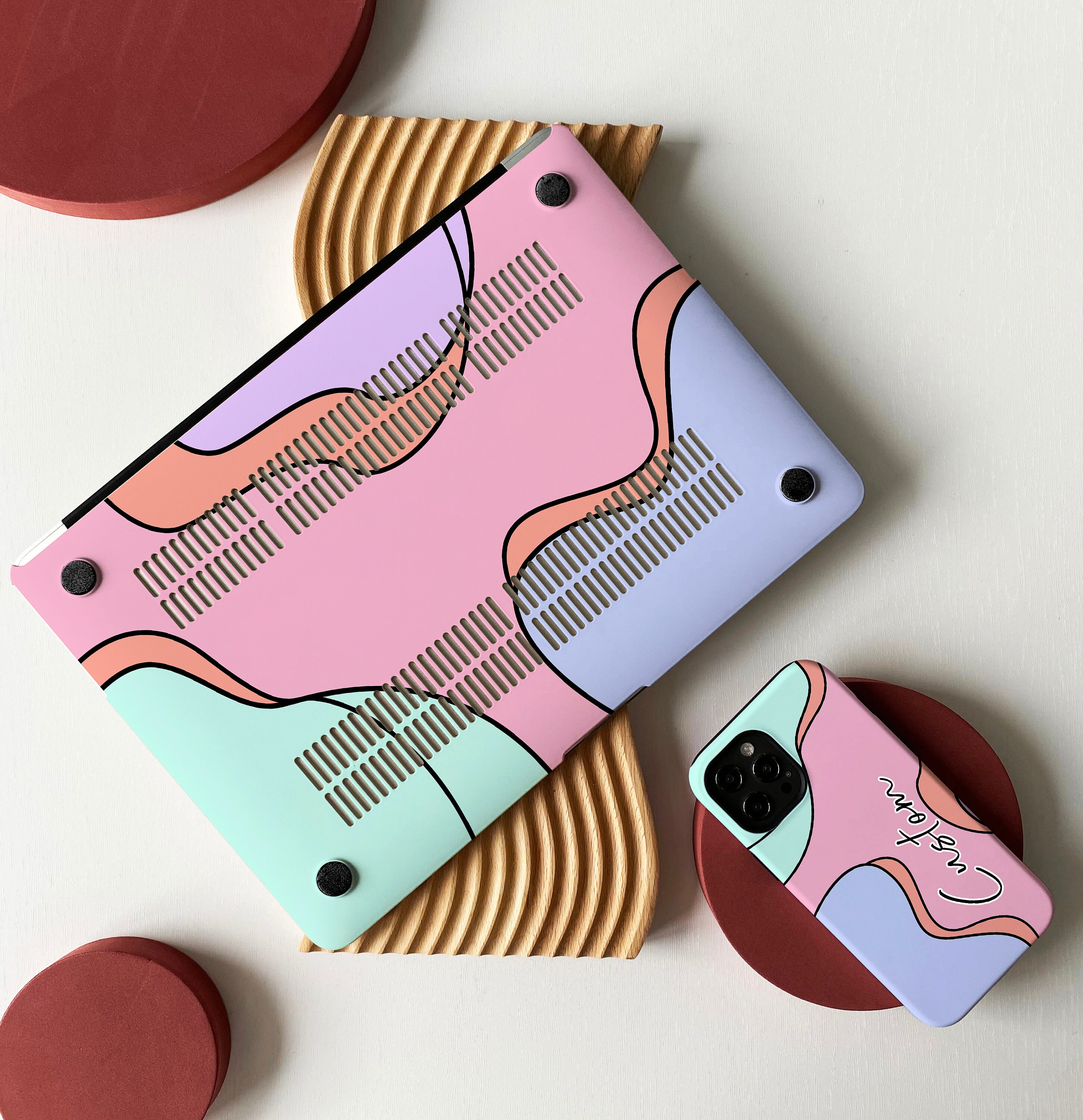 Bright Colors Irregular Patterns Shell Hard Case Cover for - Etsy