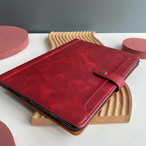 Cranberry Red iPad Book Cover Personalised iPad 9.7 10.2 Pro 11 10.5 12 ...