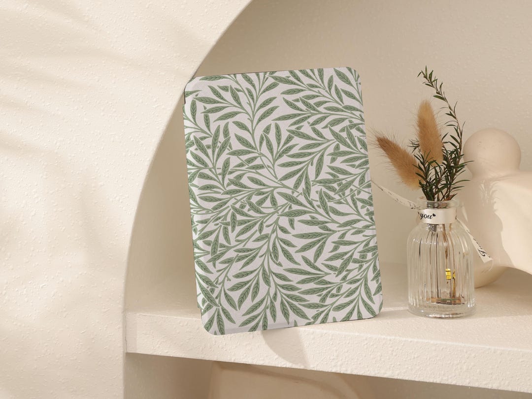 Sage Green Leafy Tapestry Custom Kindle Paperwhite 5 Case, Kindle 11 ...