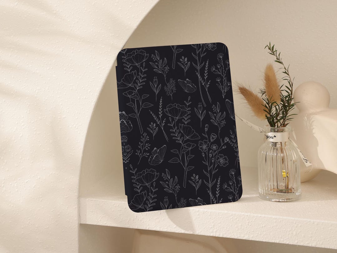 Graphite Color Floral Flight Custom Kindle Paperwhite 5 Case, Kindle 11 ...