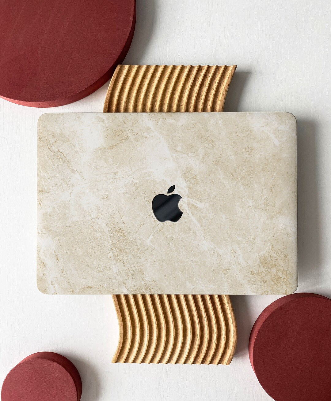 Beige Marble Aesthetic Shell Hard Case Cover for MacBook Air 13 MacBook ...