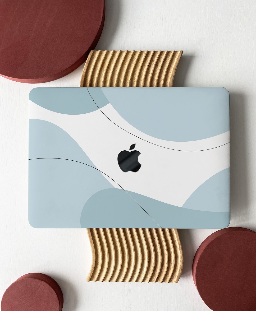 Turquoise Abstract Art Block Shell Hard Case Cover for MacBook Air 13 ...