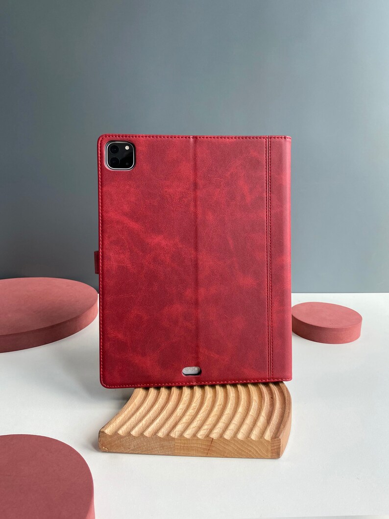 Cranberry Red iPad Book Cover Personalised iPad 9.7 10.2 Pro 11 10.5 12 ...
