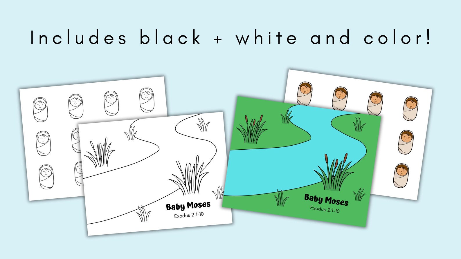Baby Moses Craft, Sunday School Craft Printable, Christian Activities ...