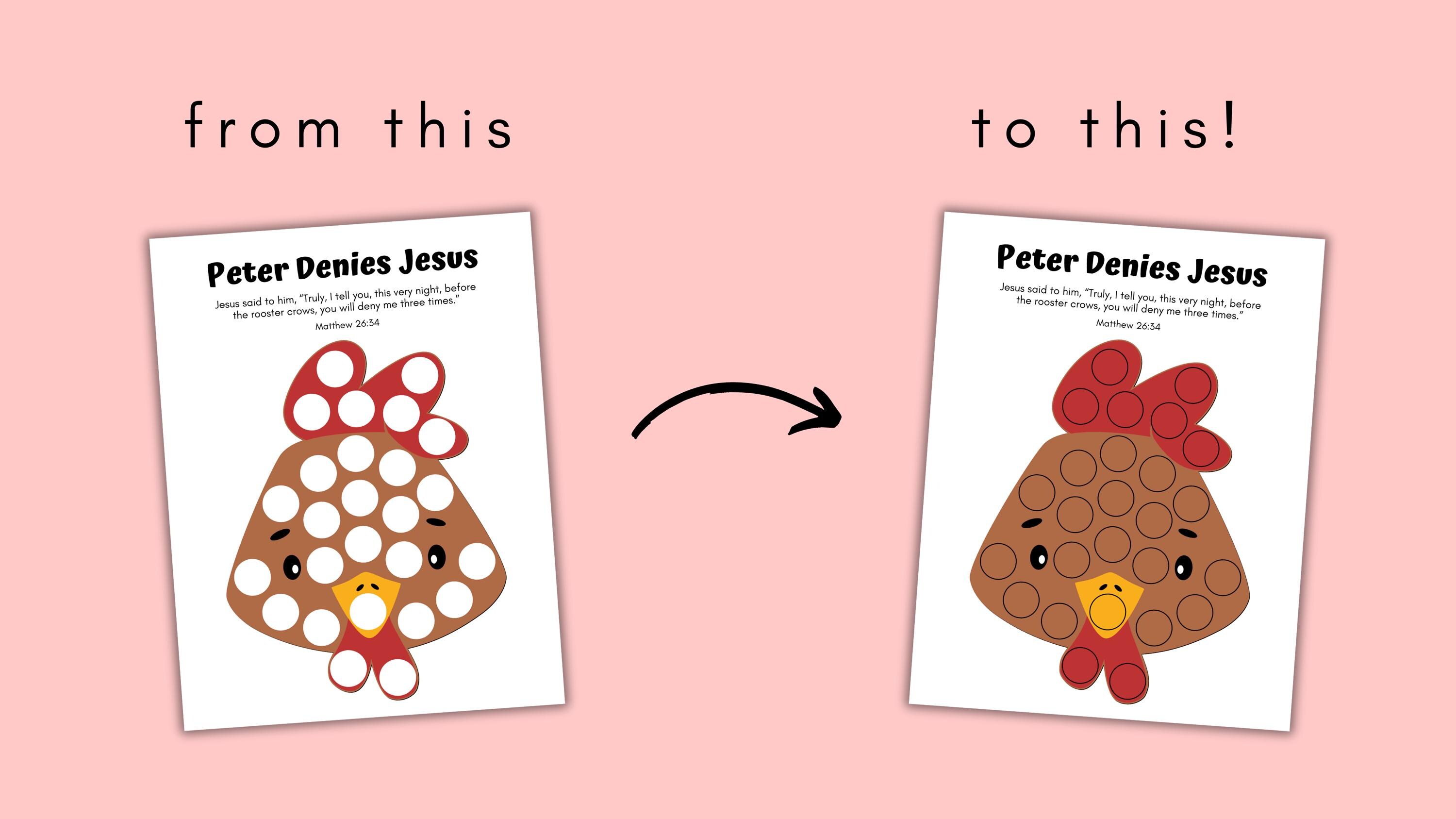 Peter Denies Jesus Craft, Dot Dot Sheet, Dot Marker Page, Do A Dot, Dot ...