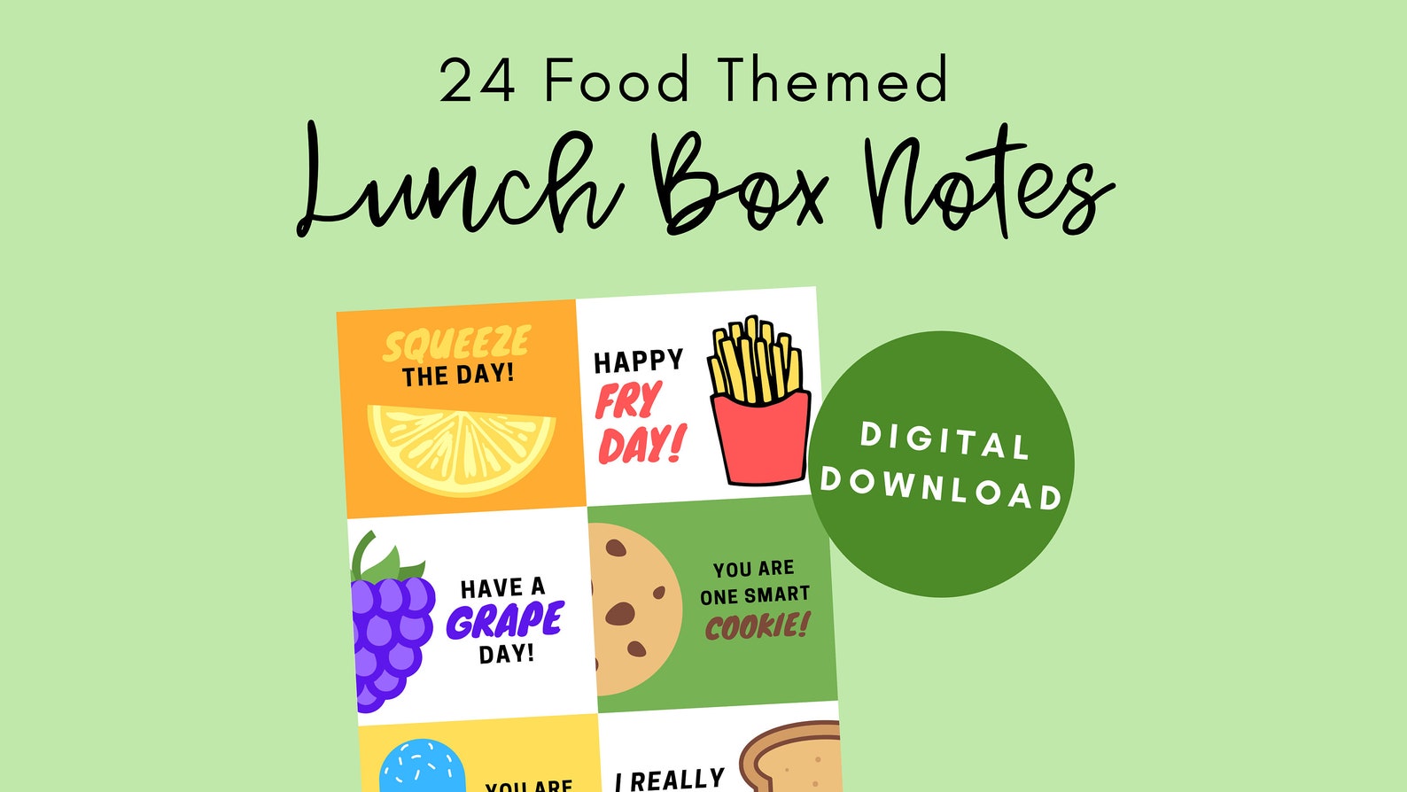 Food Puns Lunch Box Notes, Lunch Box Jokes, Printable, Lunch Box Notes ...