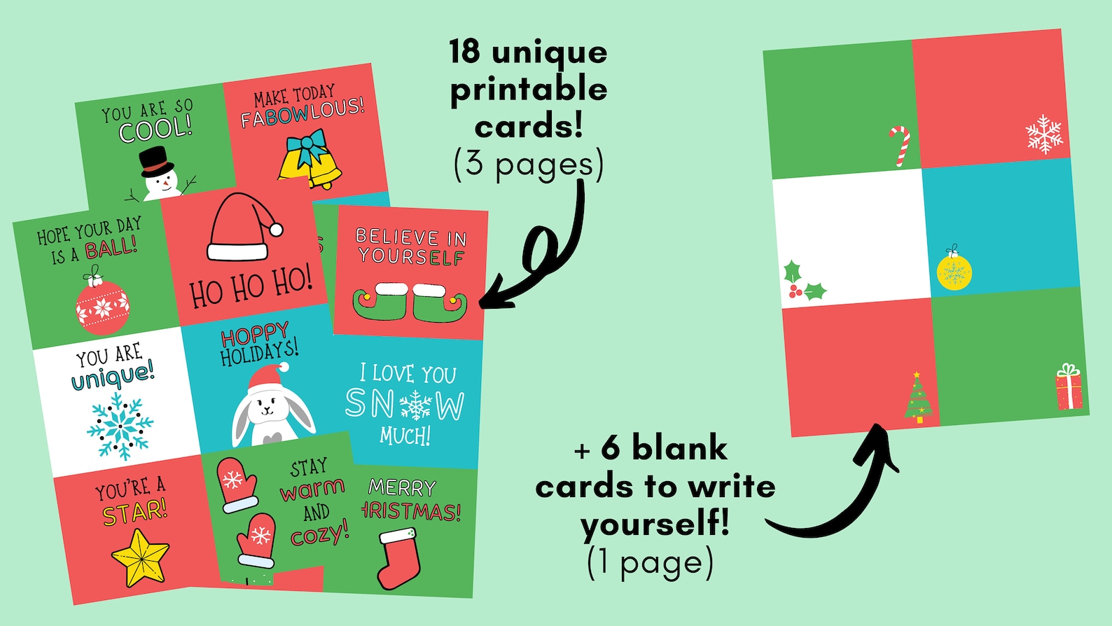 Christmas Lunch Box Notes, Lunch Box Jokes, Printable, Lunch Box Notes ...