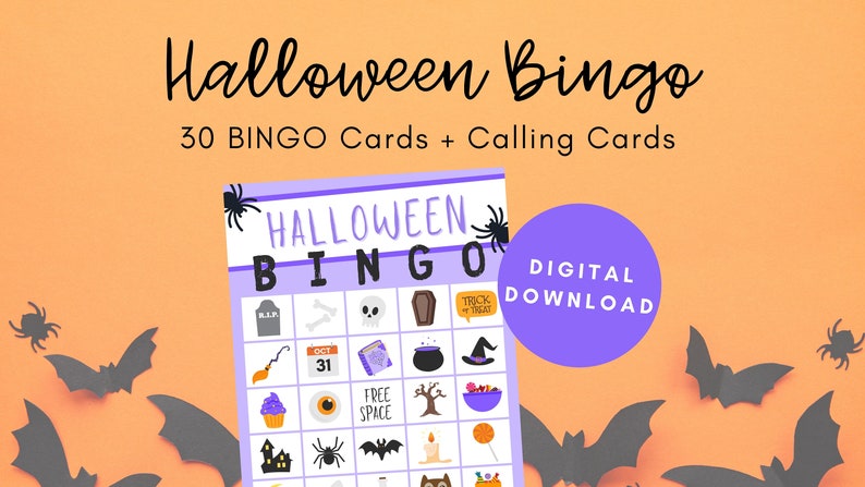 Halloween Bingo, Bingo Cards Printable, Bingo Halloween Game, Bingo ...