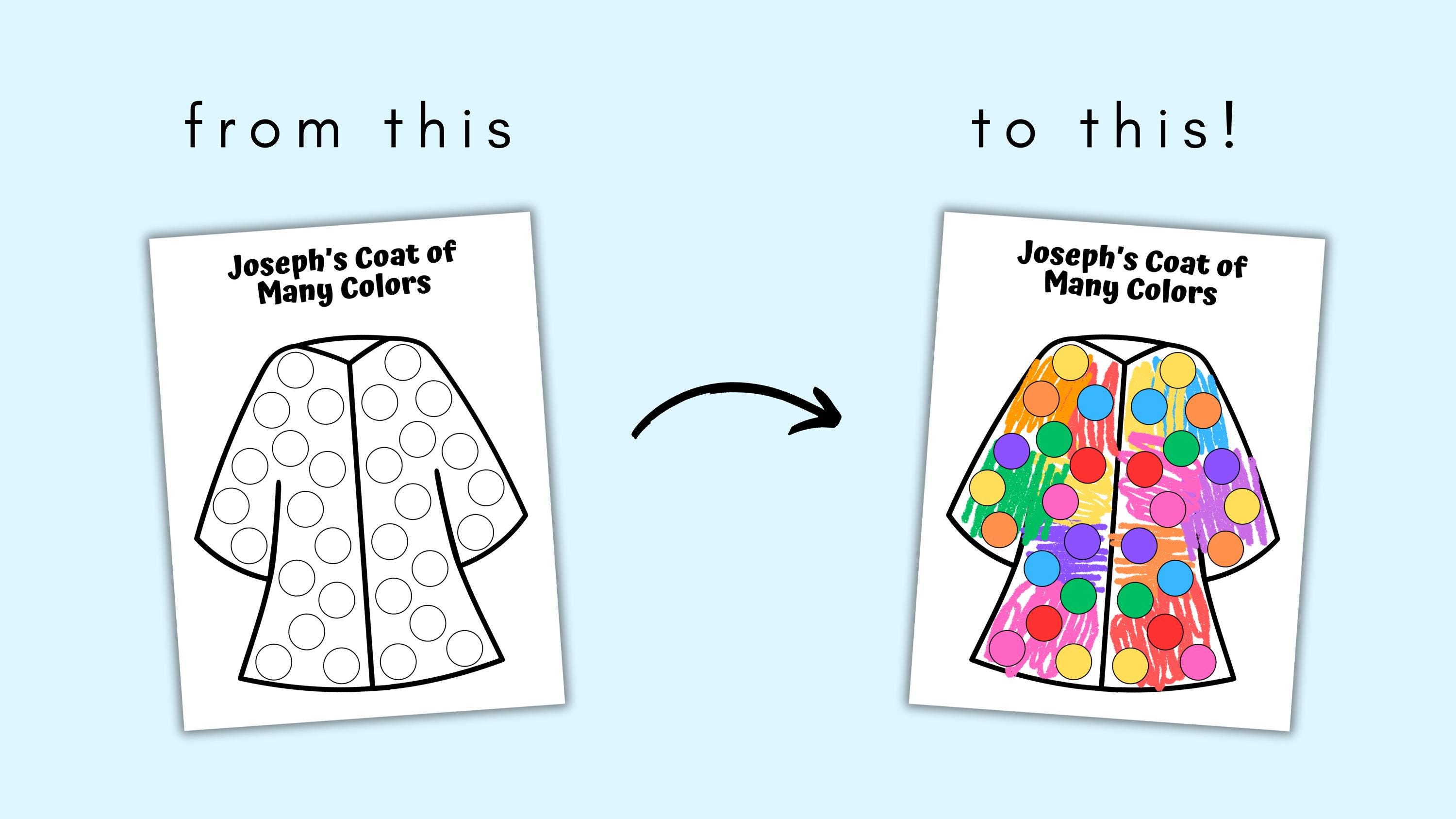 Joseph's Coat Dot Dot Sheet, Dot Marker Page, Do A Dot Printable, Dot ...