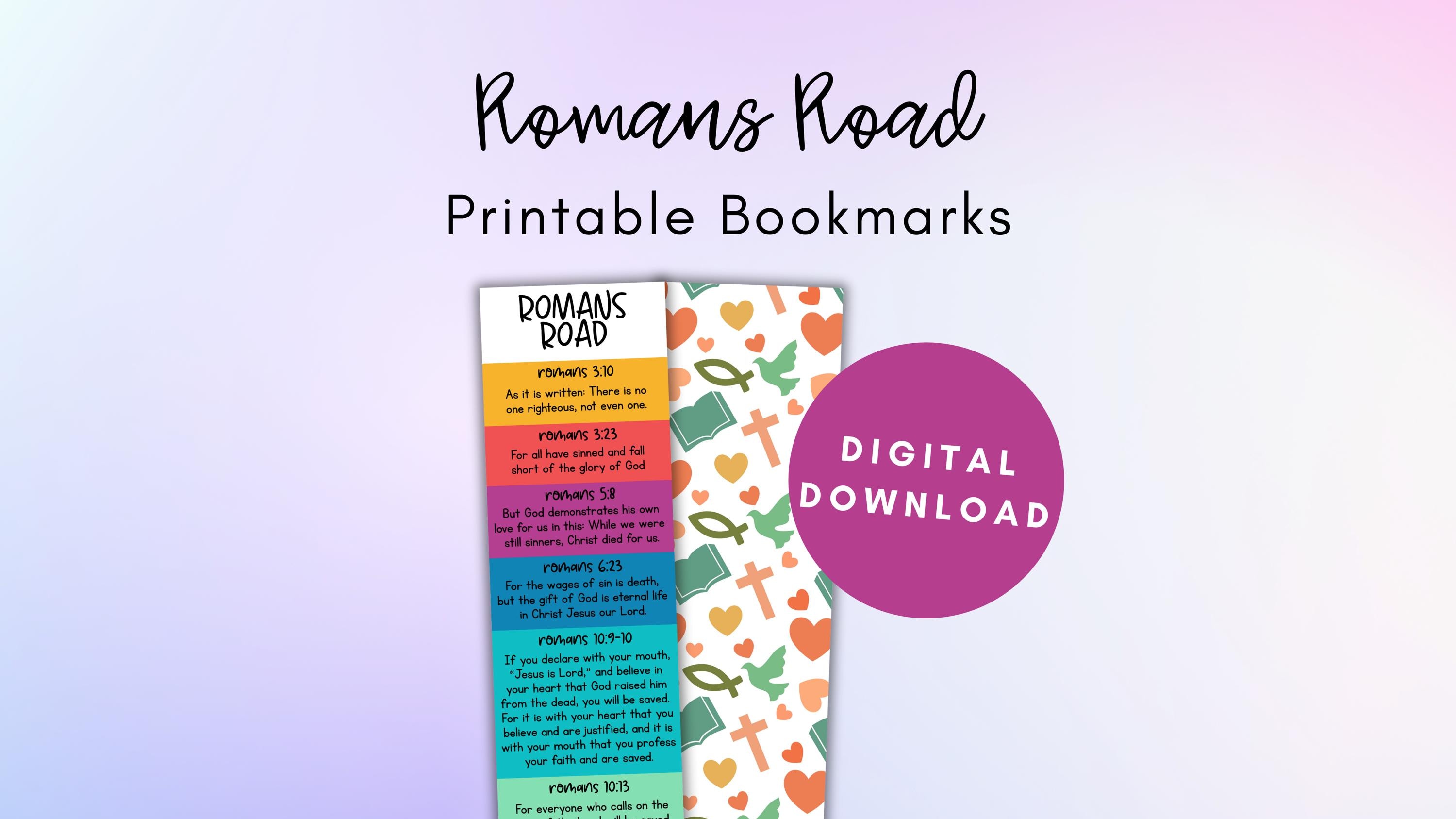 Romans Road Bookmark, Bible Bookmark, Sunday School Printables, Bible ...