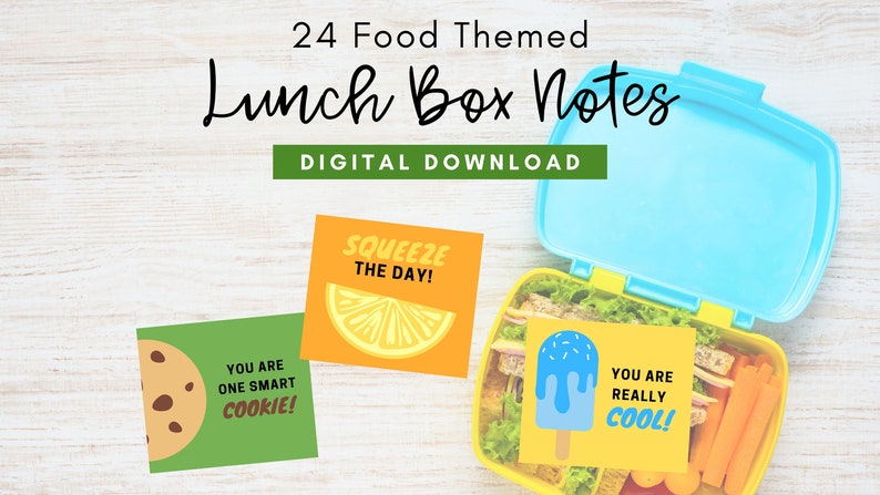 Food Puns Lunch Box Notes, Lunch Box Jokes, Printable, Lunch Box Notes ...