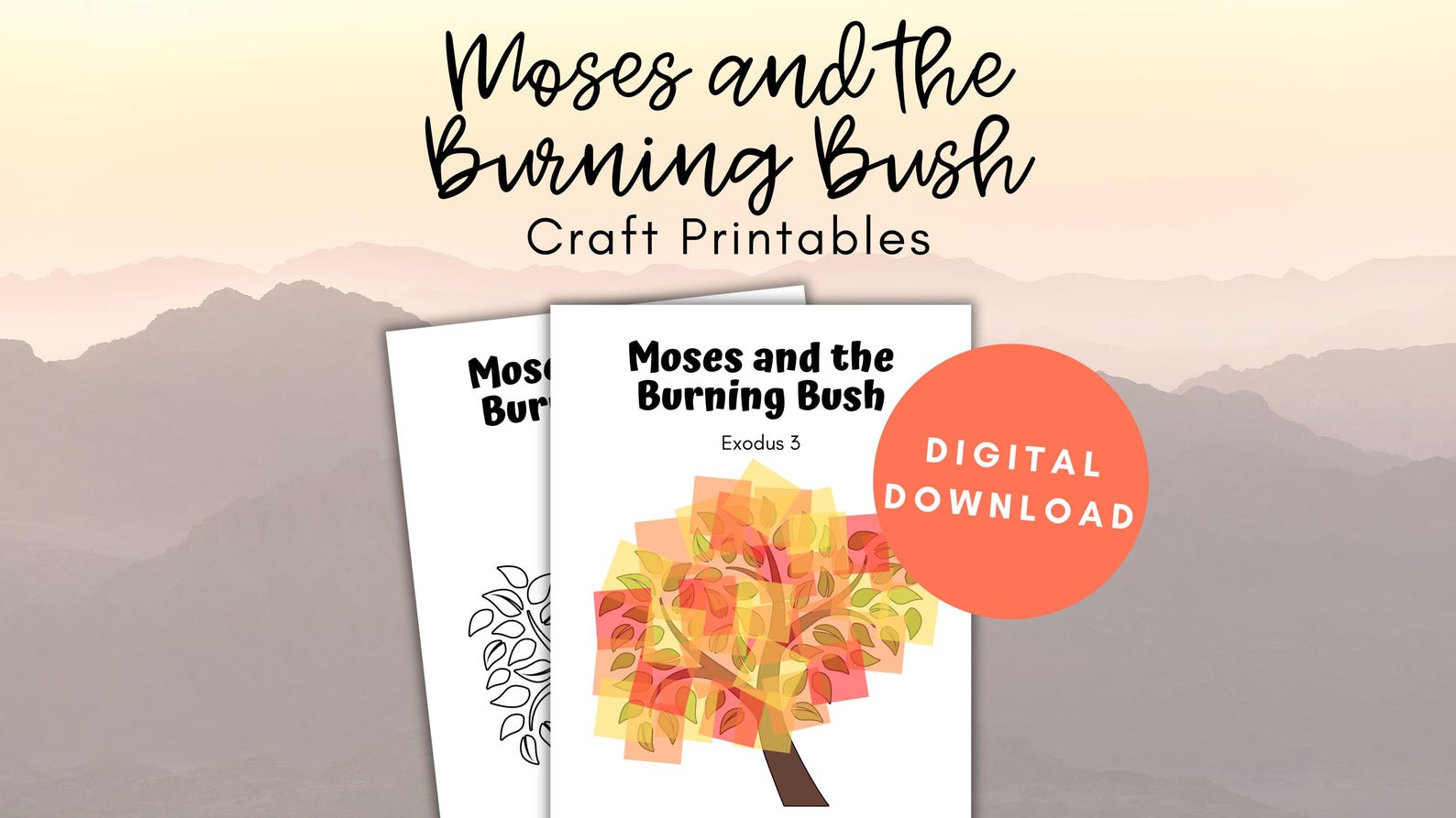Moses and the Burning Bush Craft, Sunday School Craft Printable ...