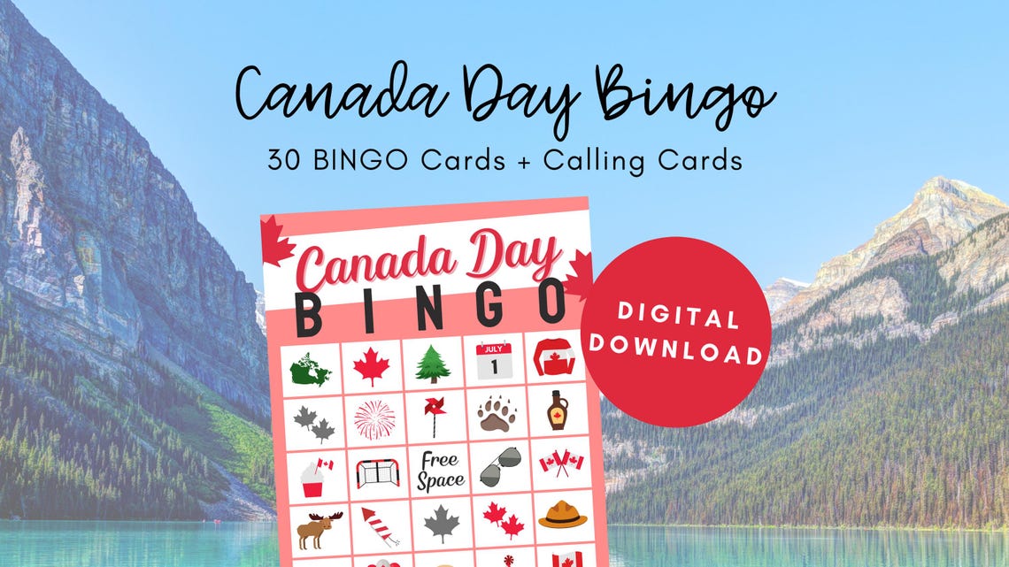 Canada Day Bingo, Bingo Cards Printable, Independence Day Game, Bingo ...