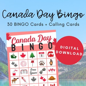 Canada Day Bingo, Bingo Cards Printable, Independence Day Game, Bingo ...
