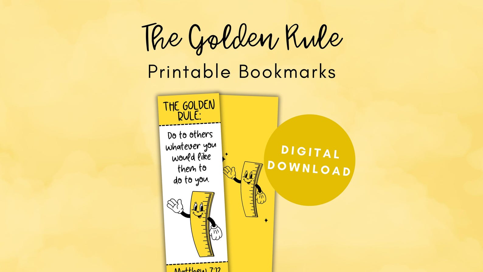 The Golden Rule Bookmark, Bible Bookmark, Sunday School Printables ...